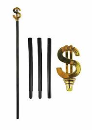 Pimp Cane NEW ADULT KIDS BOYS FACTORY OWNER TOP HAT & CANE PIMP STICK